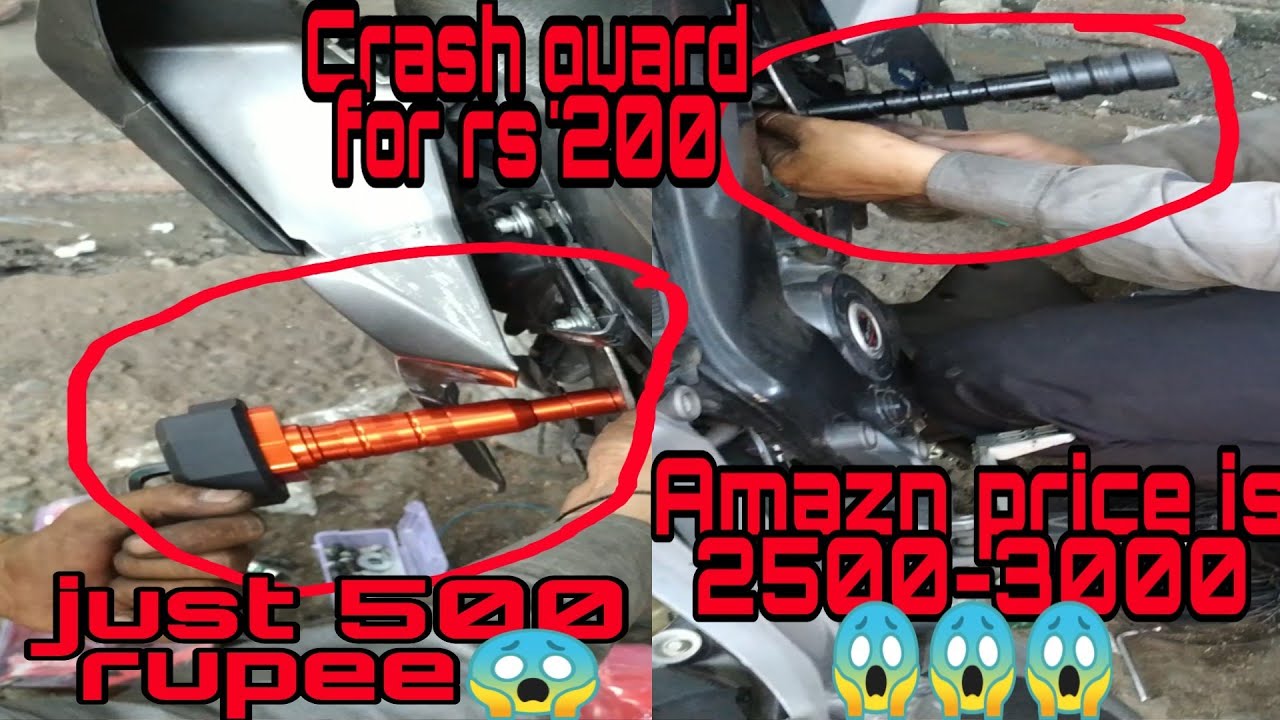 Frame slider for rs 200!crash guard for rs 200!! - YouTube