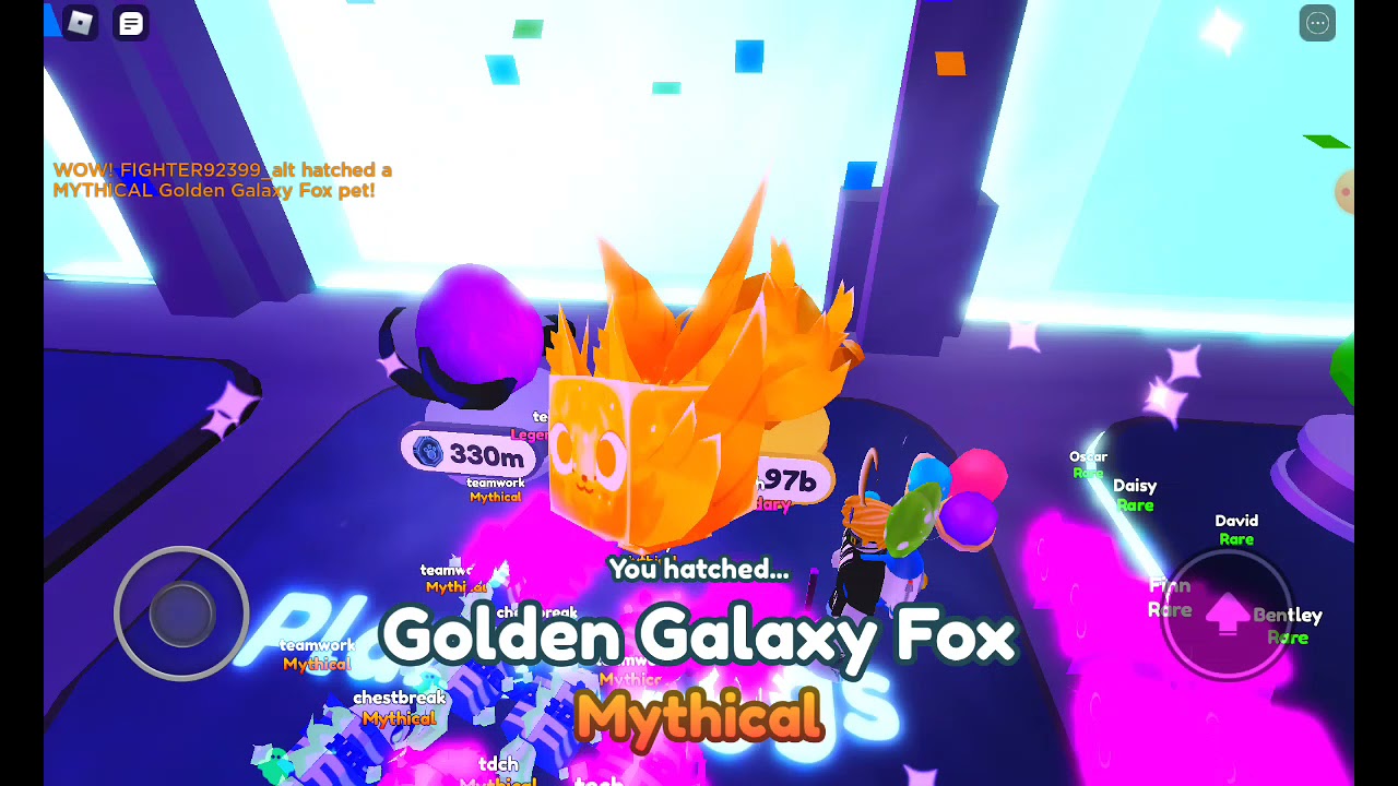 Hatching Gold Galaxy Fox In Pet Sim X - YouTube