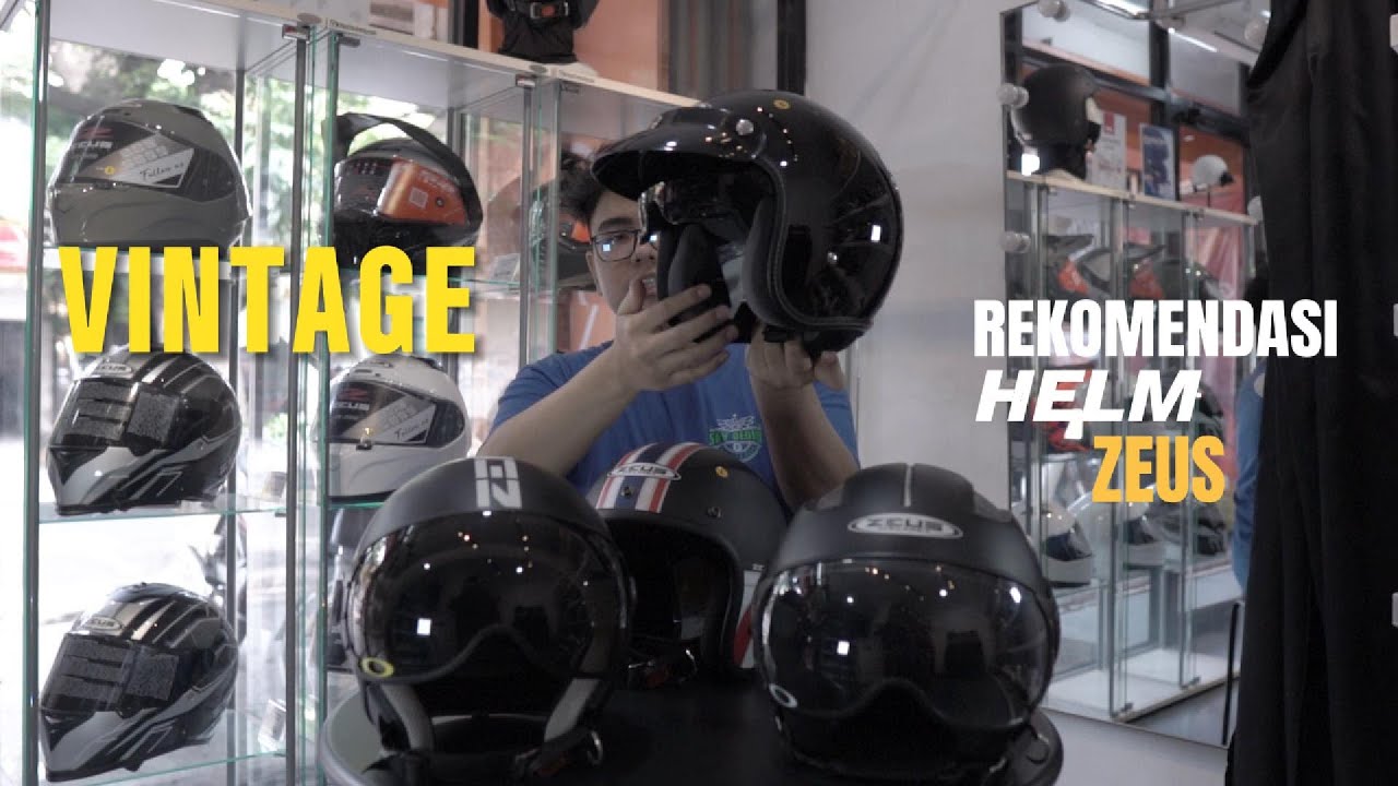 REKOMENDASI HELM OPEN FACE VINTAGE DARI ZEUS | REVIEW HELM ZEUS !! # ...
