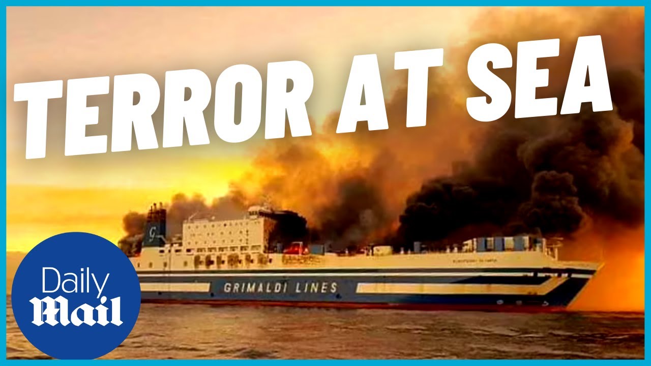 Greece ferry fire: Dramatic video of blaze on vessel in Greece with 288 ...