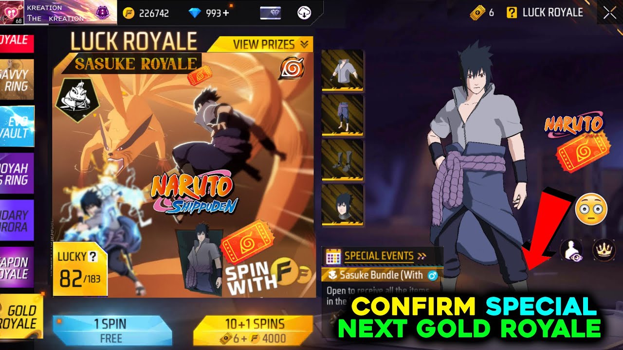NARUTO GOLD ROYALE + SASUKE BUNDLE SPECIAL TRICK🔥 - - YouTube