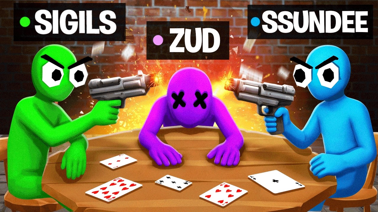 Using BULLETS as BETS in Liar's Bar Poker - YouTube