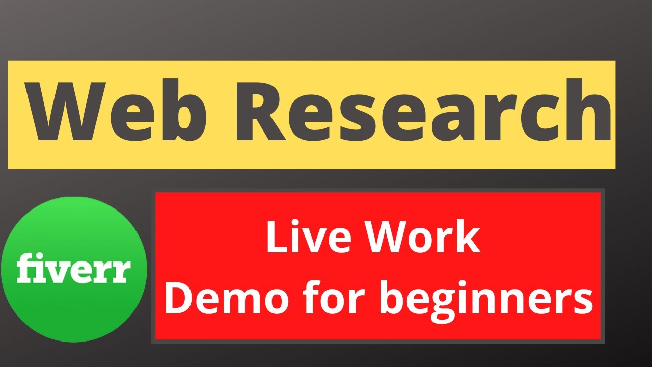 Web Research Training Live Work Demo for beginners - YouTube