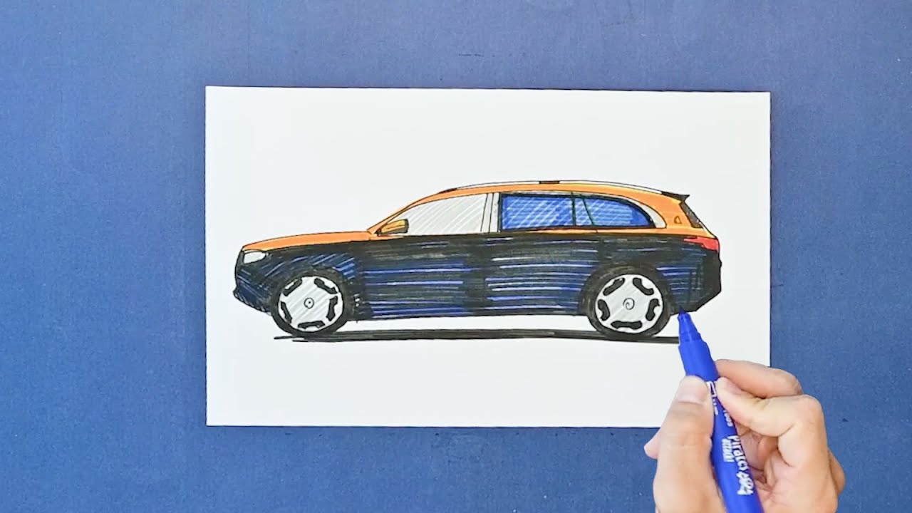 How to draw Mercedes-Benz Maybach GLS SUV - YouTube
