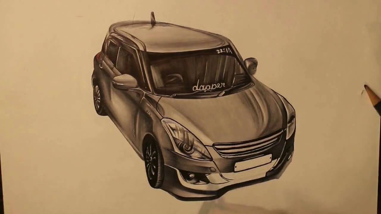 SUZUKI SWIFT. Speed drawing by Angelina Poderyaga. - YouTube