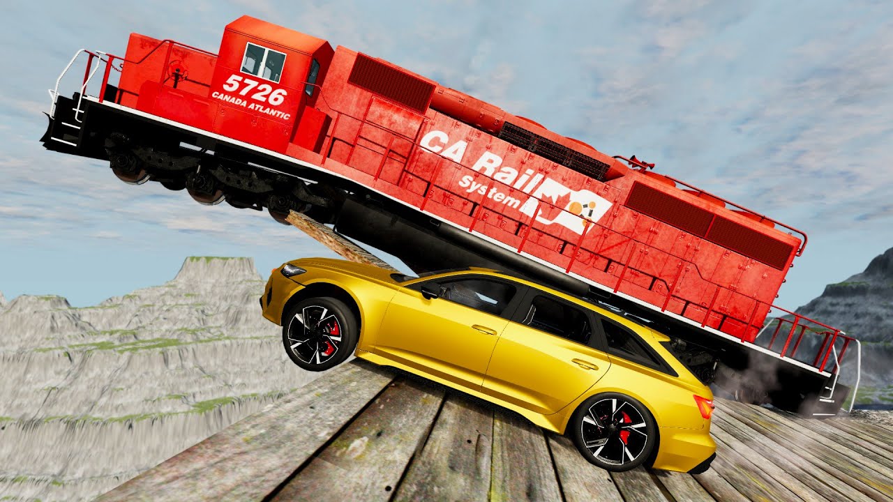 Cars and Trains vs Ramp - BeamNG Drive | BeamNG Media - YouTube