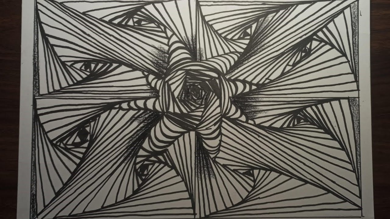 A simple technique for drawing really fun line illusions - YouTube