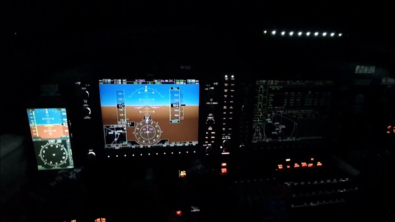 Night IFR flight departing Bankstown Airport, Sydney | Night ILS ...