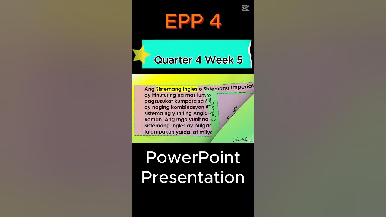 EPP 4 Quarter 4 Week 5 - MATATAG Curriculum PowerPoint Presentation #matatagcurriculum - YouTube