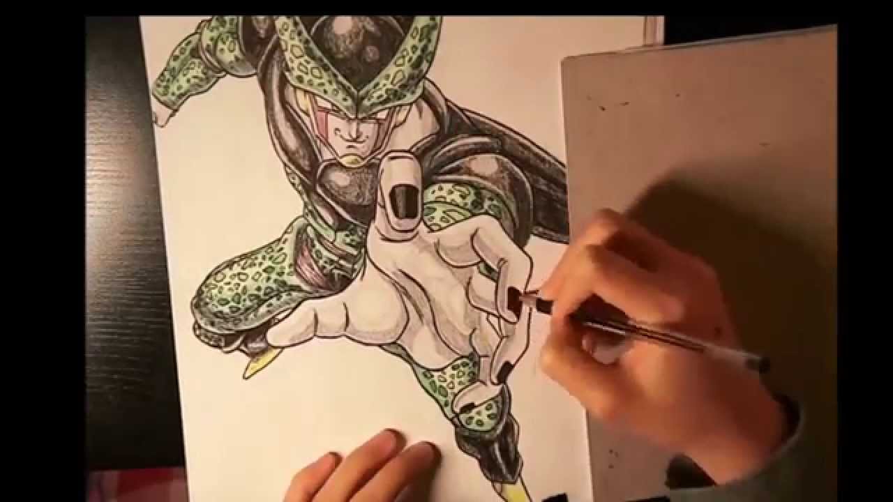 Cell (Perfect form) - Dragonball Z (Speed Drawing) - YouTube