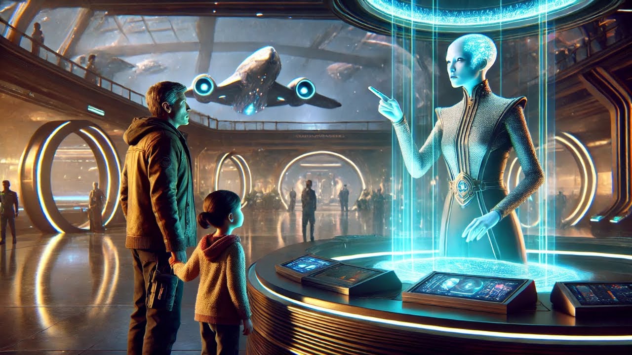 Alien receptionist called the Galactic Fleet for Human father and ...