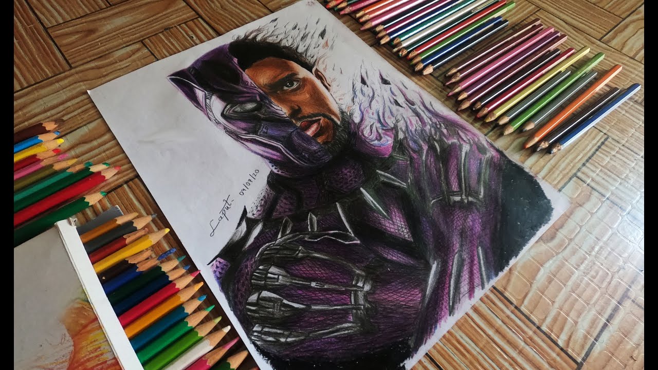 DRAWING CHADWICK BOSEMAN aka BLACK PANTHER | Tribute to Our Hero | Art ...