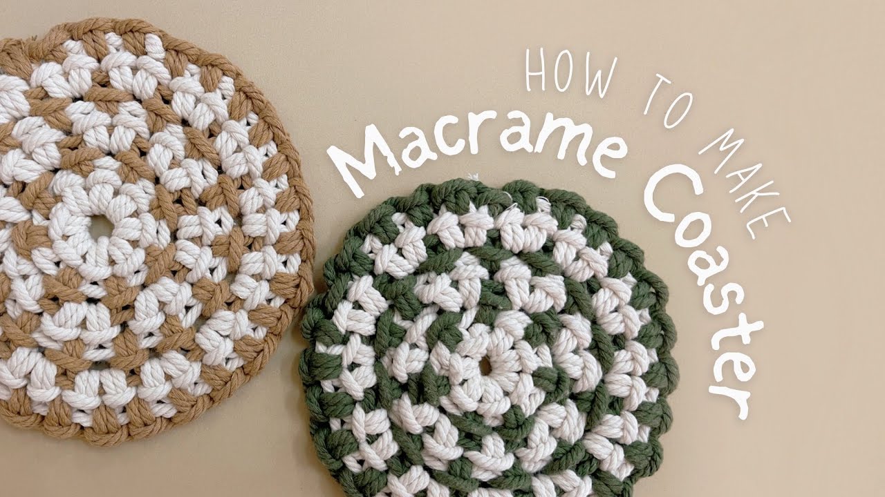 DIY: How to make Macrame Coaster | Two Colors | Advanced Pattern - YouTube