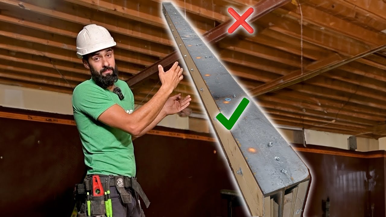 HOW TO install a flush steel beam replacing a bearing wall. - YouTube
