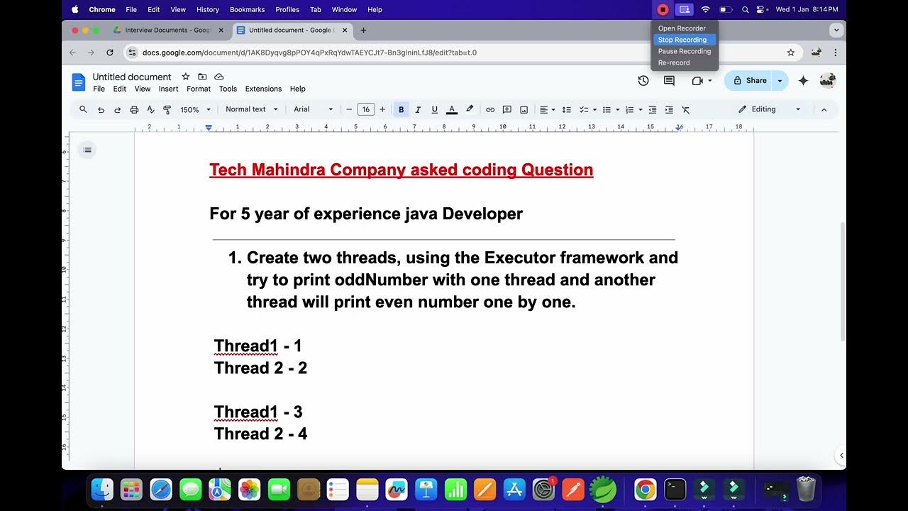 Tech Mahindra Coding Question | Print Even Odd Using Two Threads - YouTube