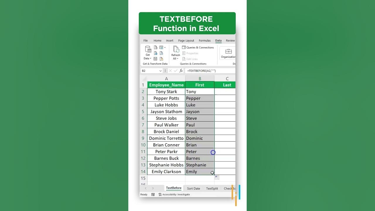 🤔 TextBefore Function In Excel #Shorts #Simplilearn - YouTube