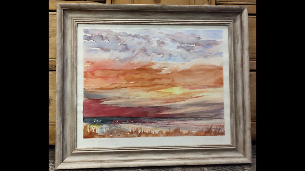Kinmel Bay sunset, Watercolour by David J Walker - YouTube