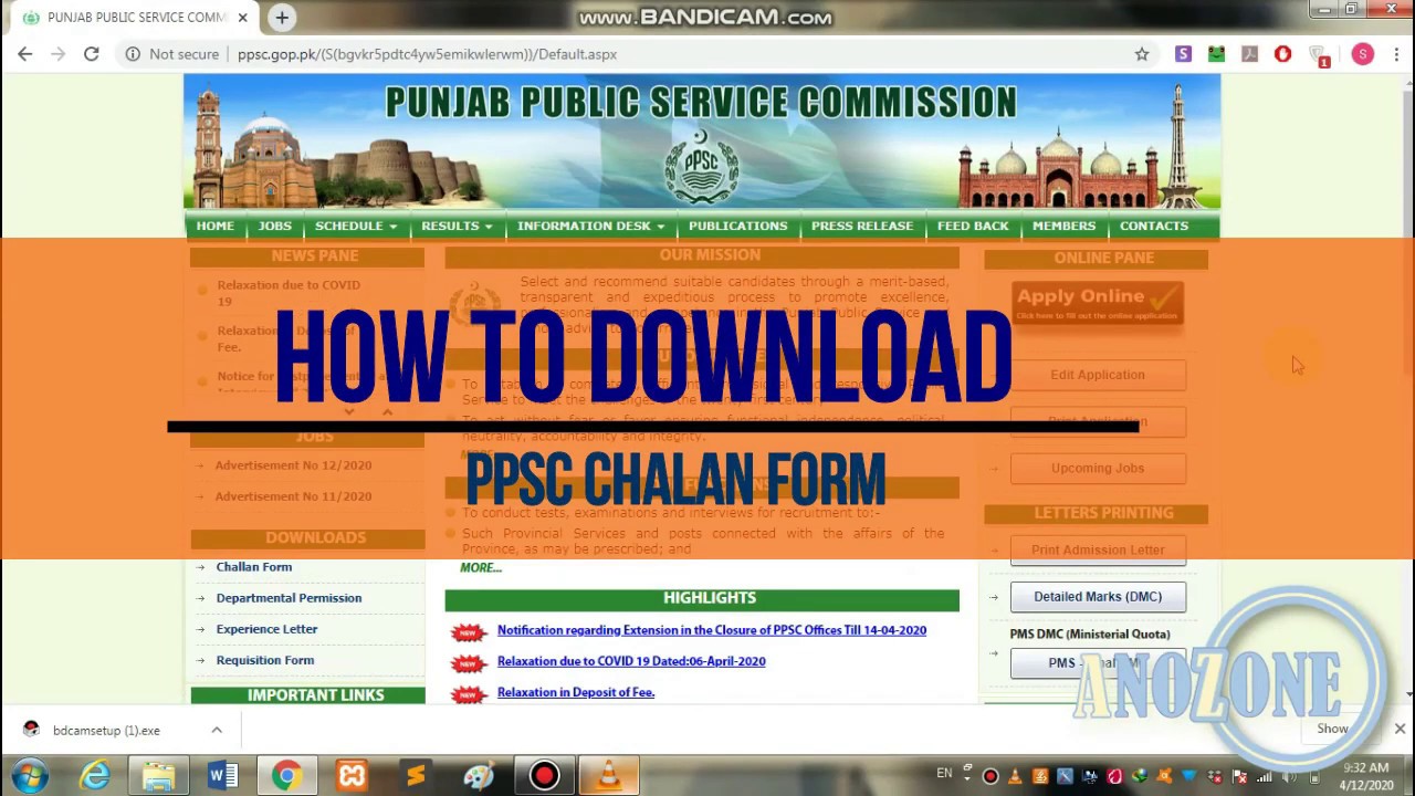 How to download PPSC challan form - YouTube