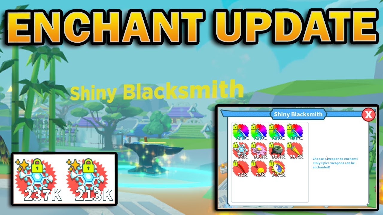 Enchant Update in Weapon Fighting Simulator New Codes Epic Weapons ...