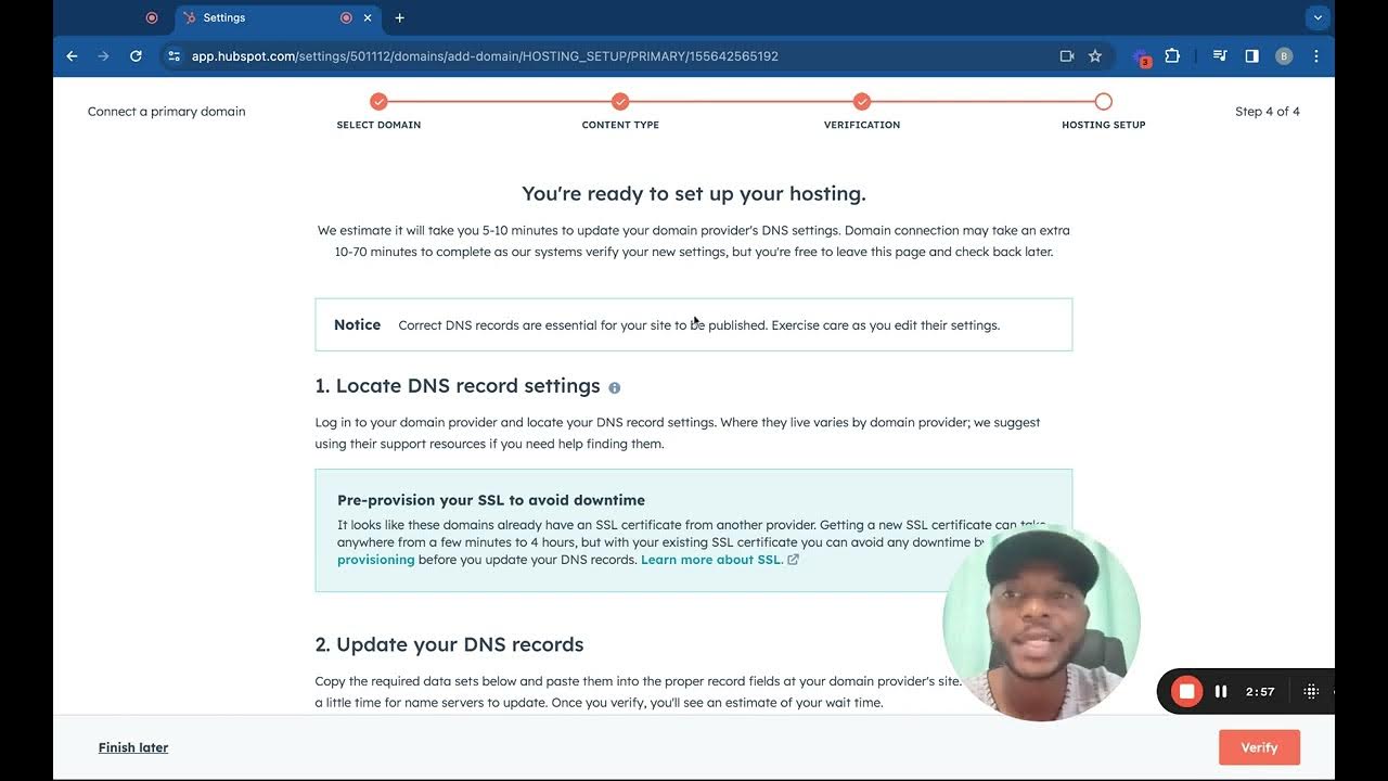 Mastering HubSpot CMS: Settings - Domain Connection and DNS - YouTube