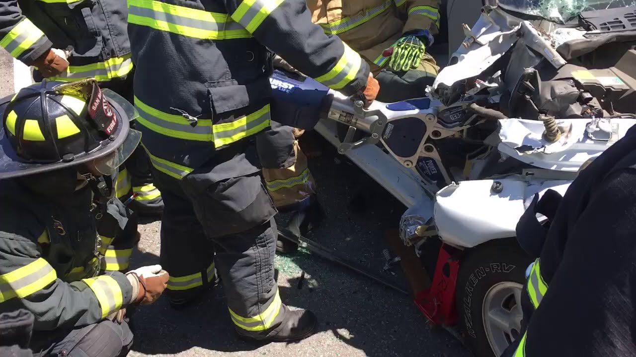 Firefighters Practice with Jaws of Life - YouTube