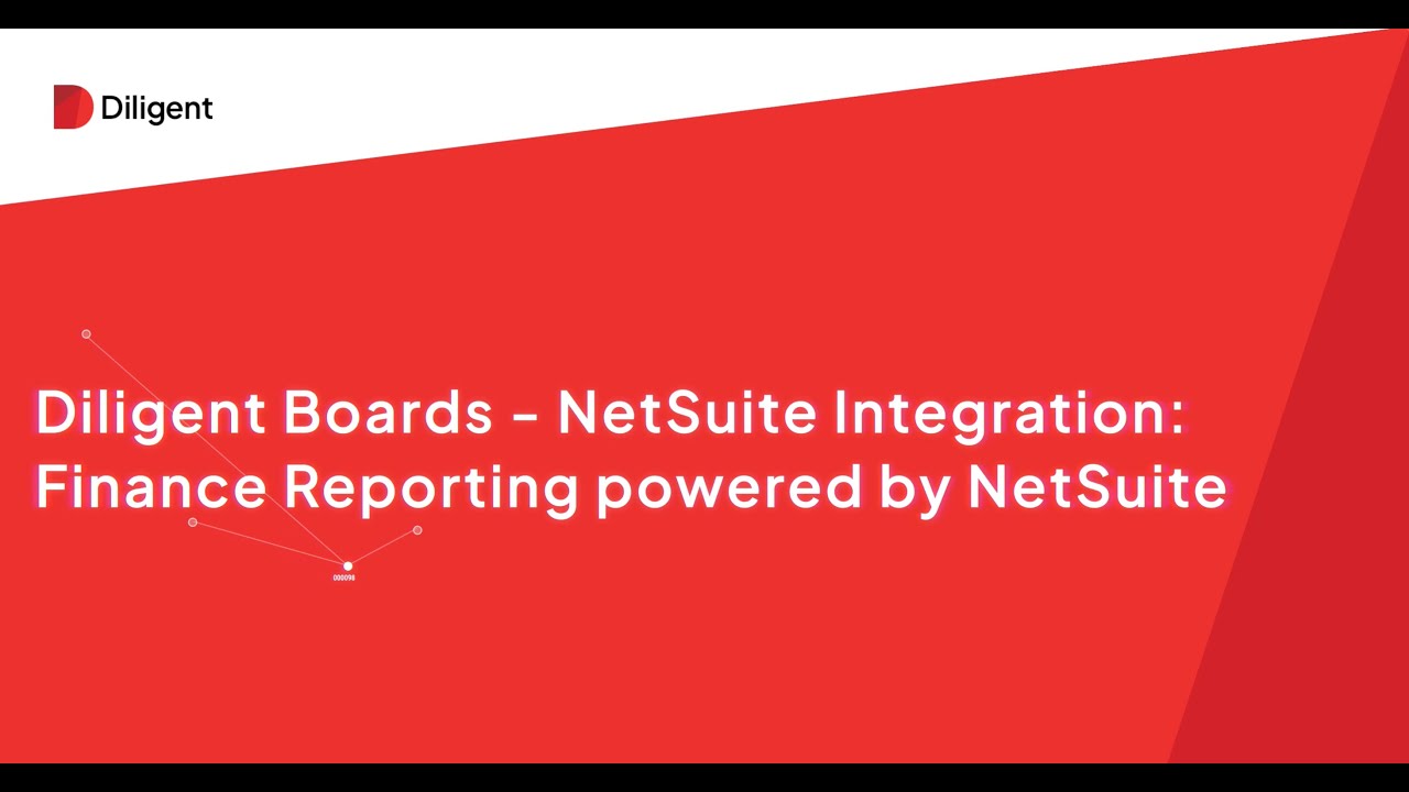 Diligent Boards | Finance reporting powered by NetSuite - YouTube