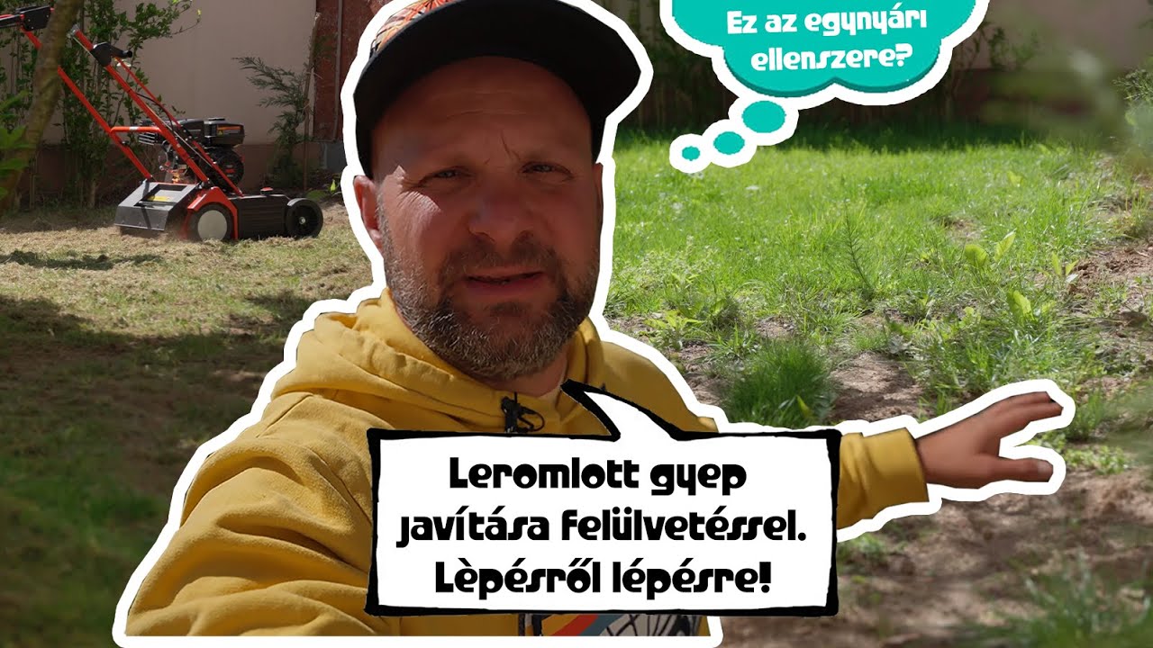 Leromlott gyep javítása felülvetéssel. Lèpésről lépésre! - YouTube