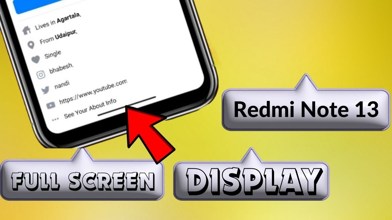 How to enable full screen display in redmi note 13 5g / Redmi me full ...