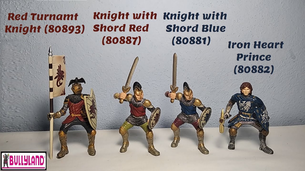 Bullyland RedTurnamentKnight(80893),Knights withShord Red(80887)&Blue ...