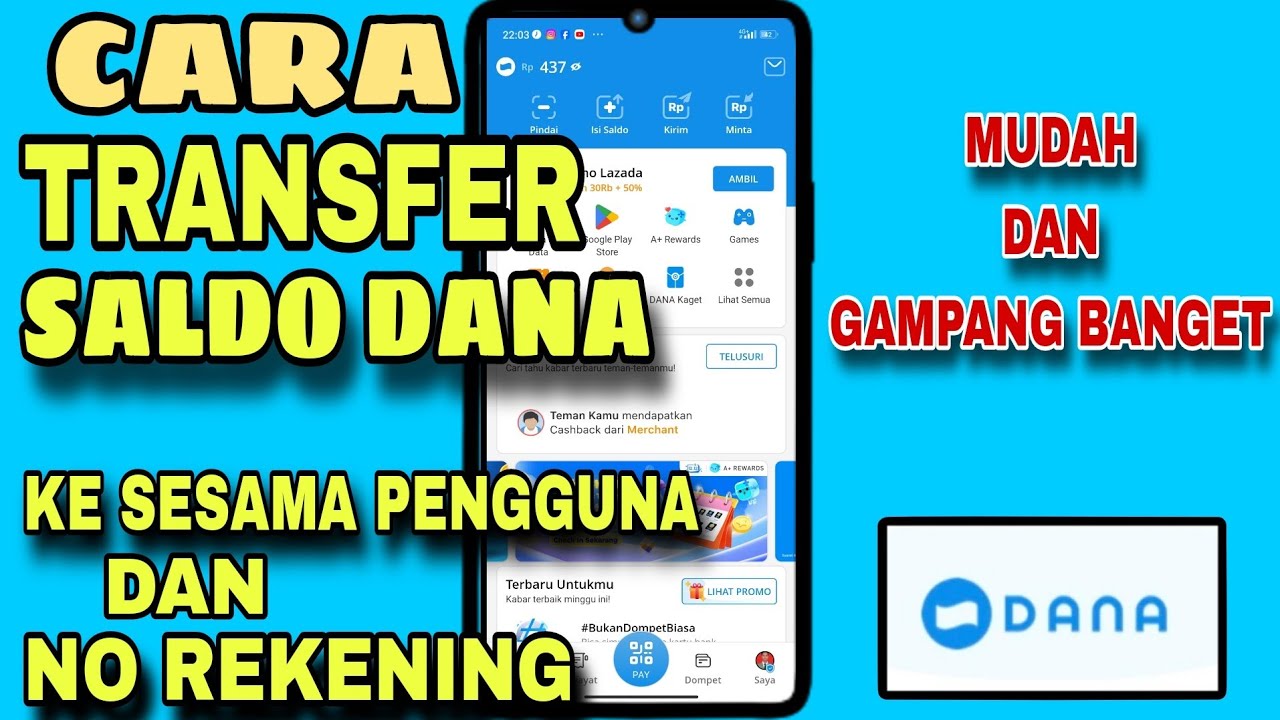 Cara Transfer Saldo Dana Ke Sesama Dan Rekening || Tutorial Kirim Saldo ...