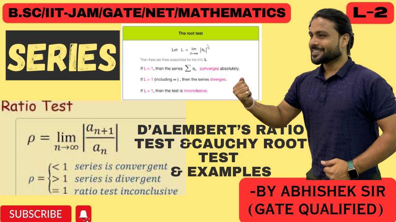 L-2 RATIO TEST ,CAUCHY ROOT TEST & EXAMPLE for PRSU /JAM / net /gate ...