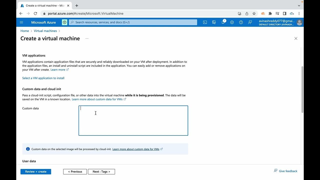 05 Azure Custom Data to Automate the script install - YouTube