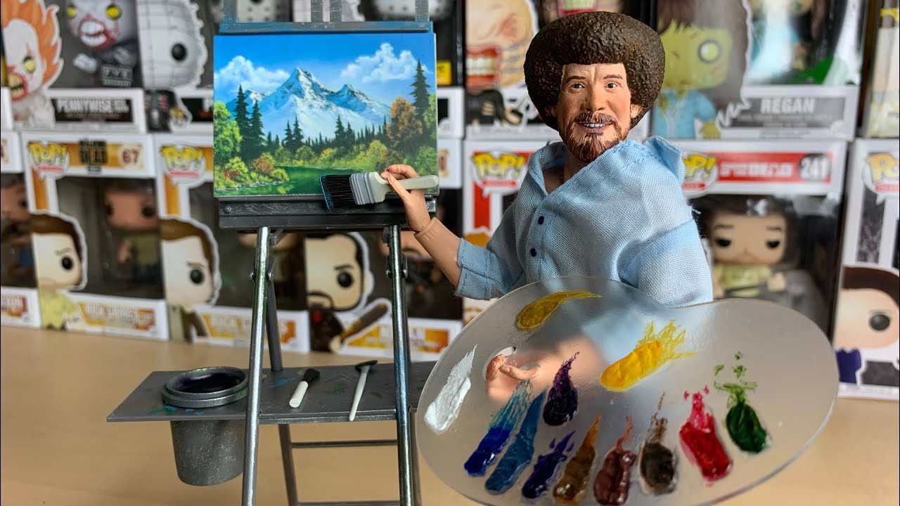 NECA Bob Ross: The Joy of Painting - Bob Ross Figure Unboxing/Review ...