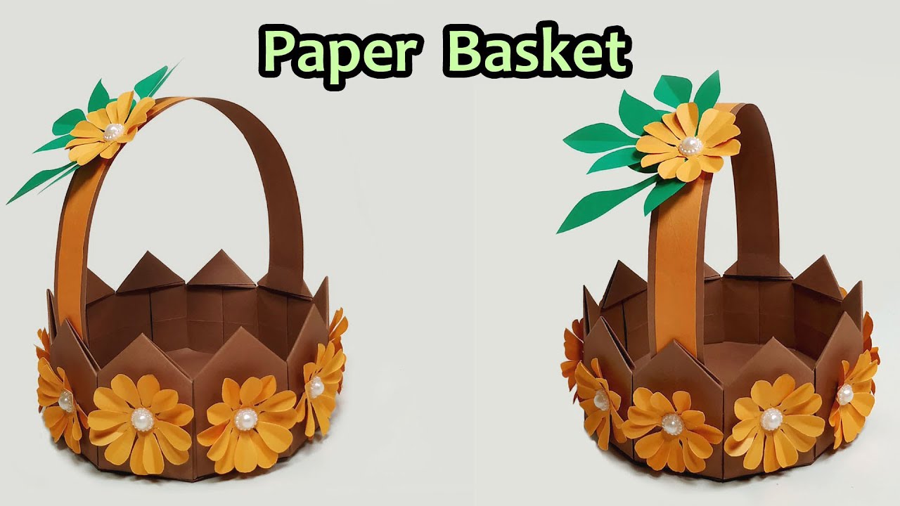 Beautiful Paper Basket Step By Step | Making Simple Paper Basket - YouTube