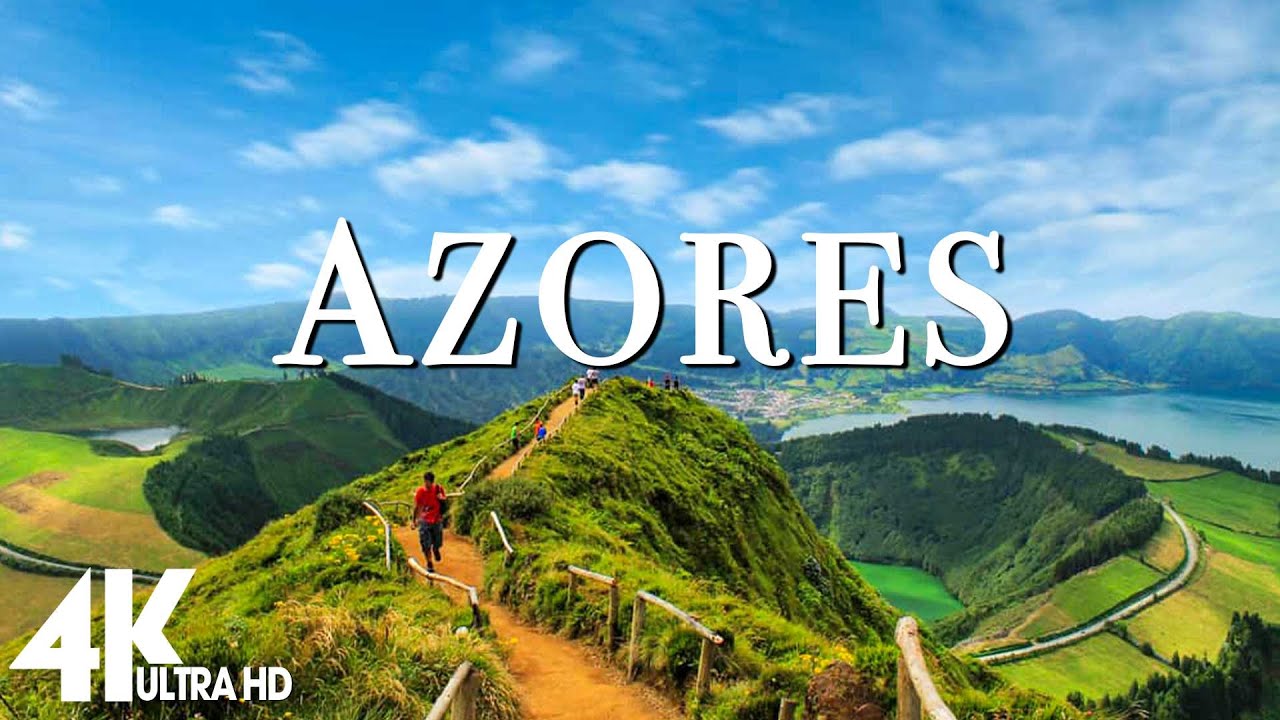 FLYING OVER AZORES (4K Video UHD) - Relaxing Music With Beautiful ...