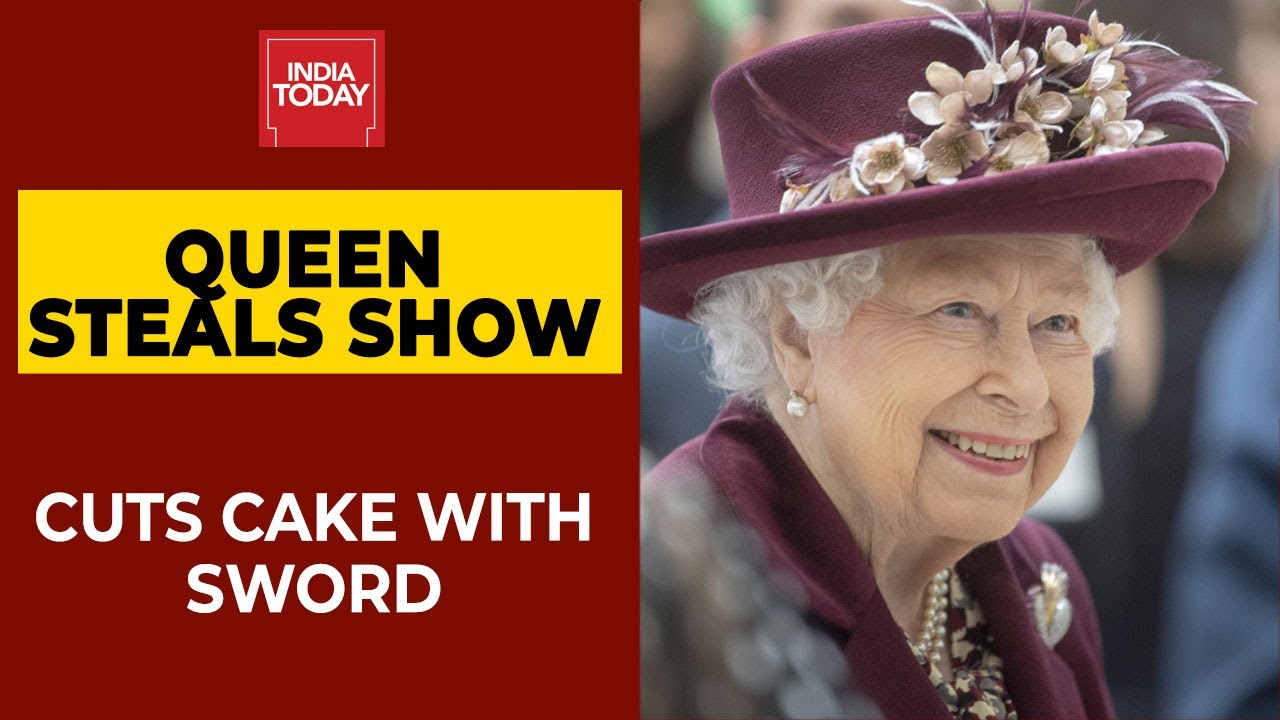 Queen Elizabeth Steals Show By Cutting Cake With Sword & Ignoring Knife ...