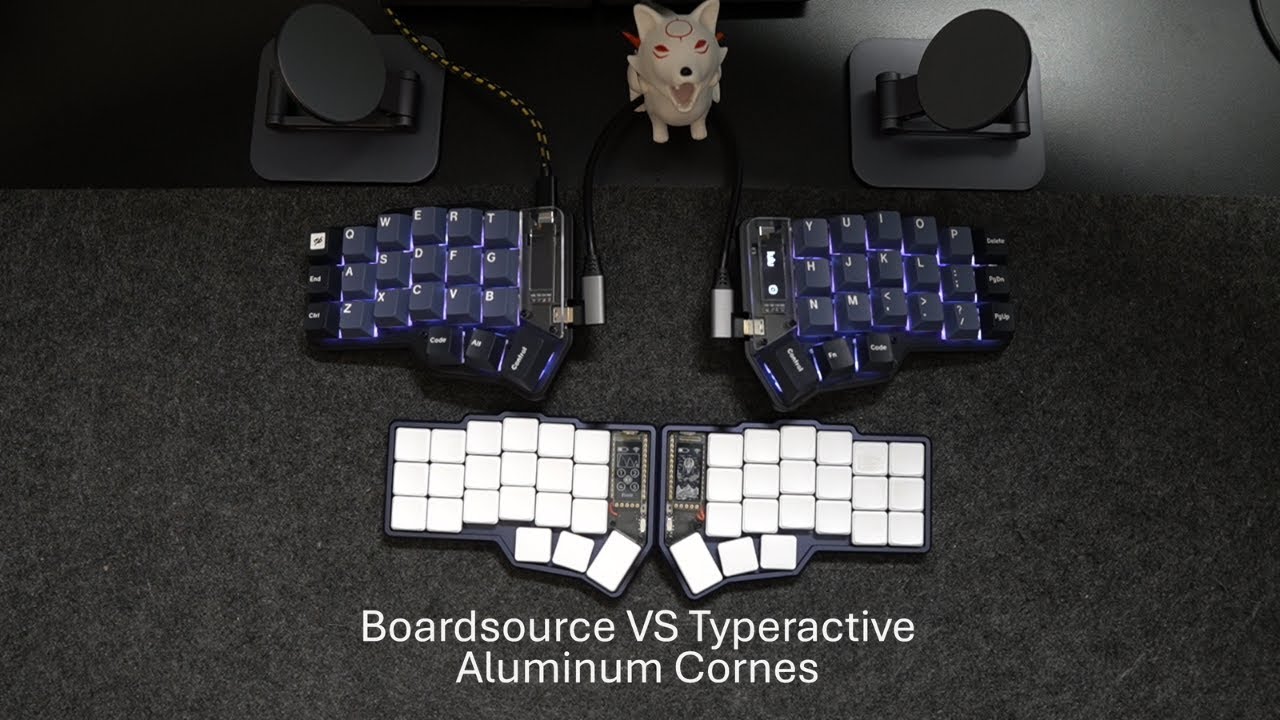 Typeractive ALUMINUM Corne VS Boardsource ALUMINUM Unicorne!!! - YouTube