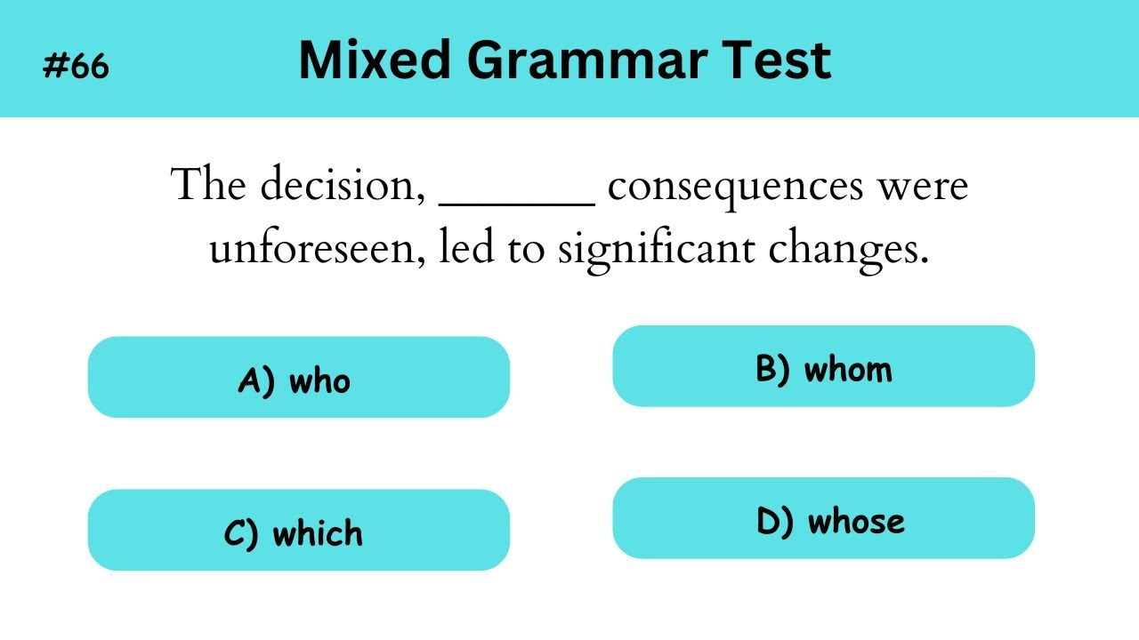 Test Your Knowledge | Grammar Quizzes | 20 Mixed Grammar MCQ Test with ...