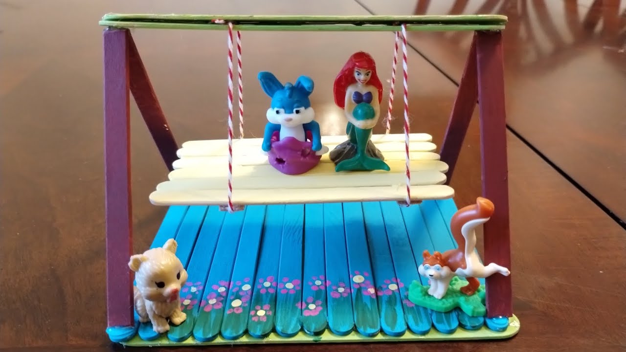 Easy DIY "Garden Swing" using popsicle sticks - YouTube