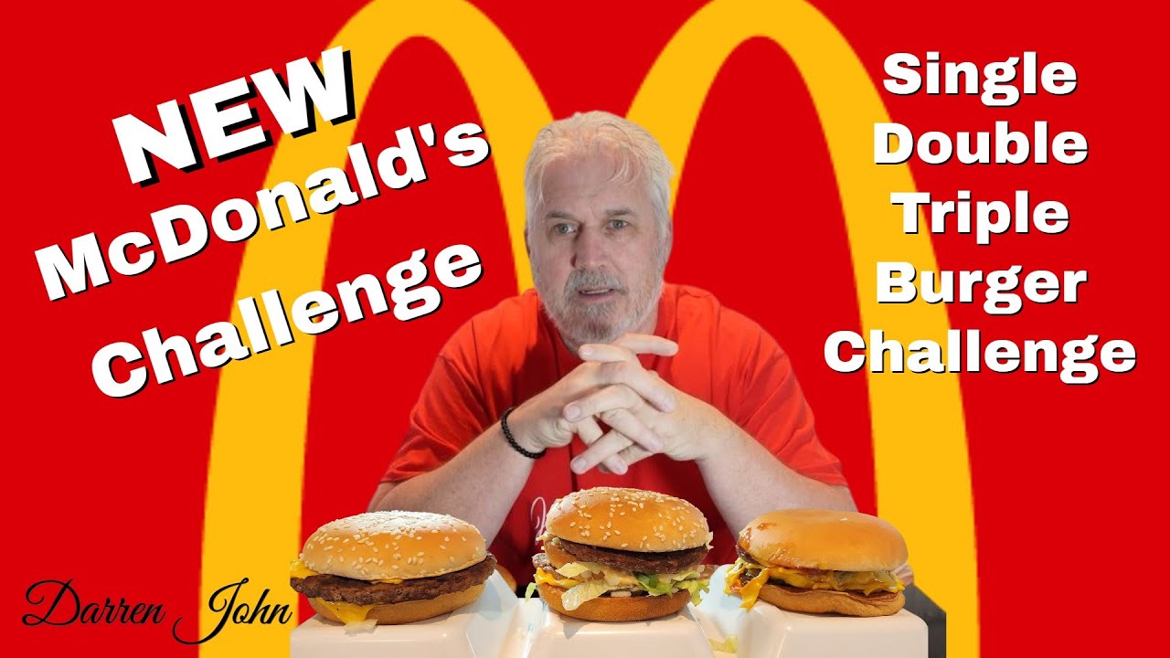 New McDonald's Single, Double, Triple Burger Challenge - YouTube
