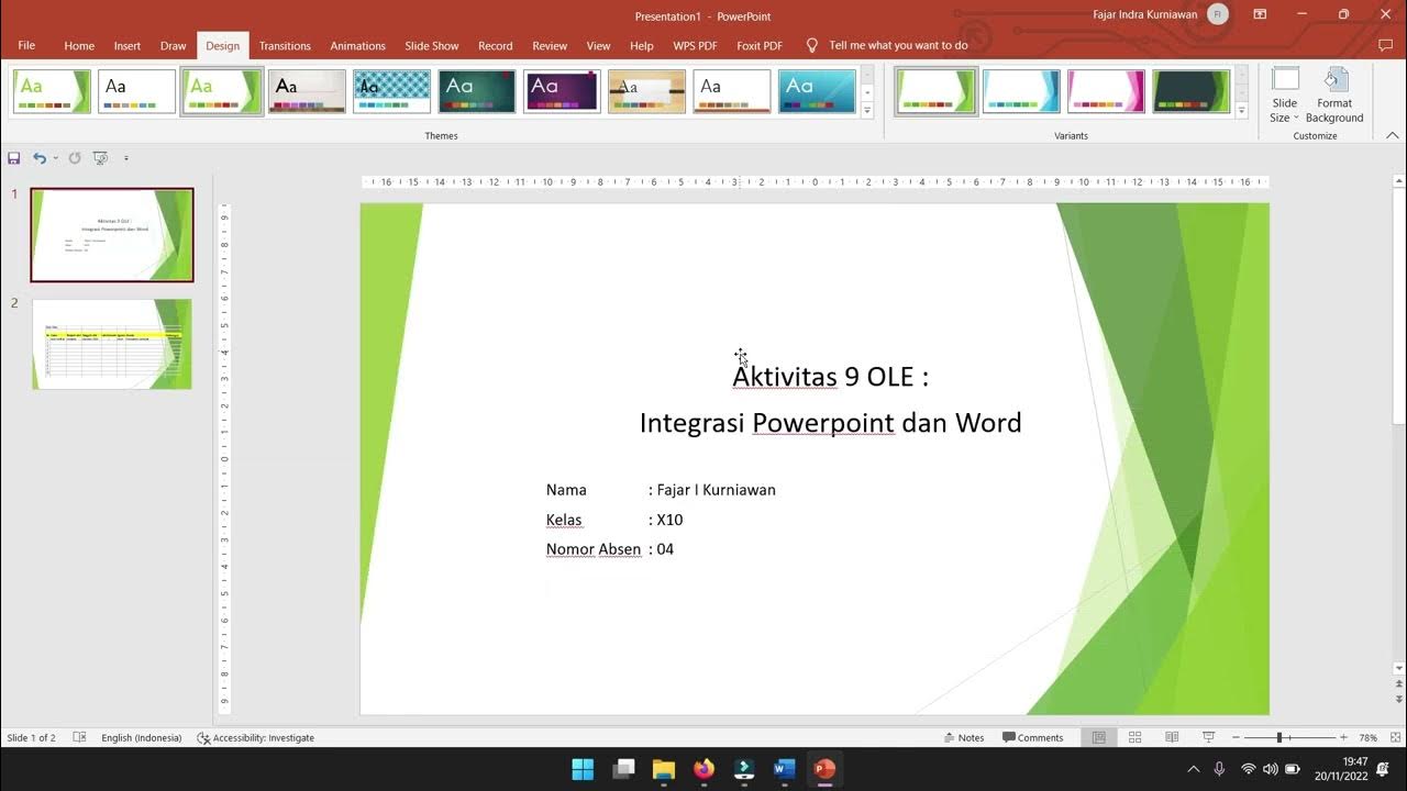 Tutorial OLE : Integrasi Powerpoint dan Excel - YouTube