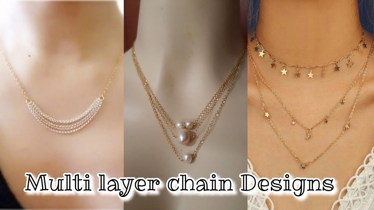 fashionable multi layer chains designs || fashion and craft - YouTube