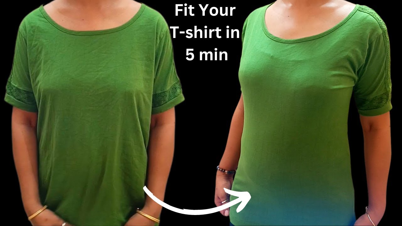 How to downsize a T-shirt to fit you perfectly in 5 minutes/Sewing Tips ...
