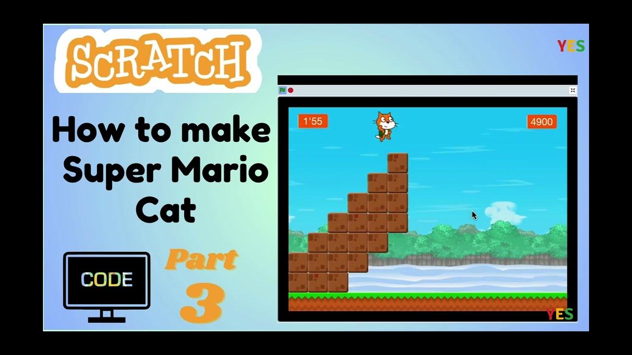 Scratch Mario Cat Pt.3 (E3) - 🎮 How to Code Super Mario Cat Game in ...