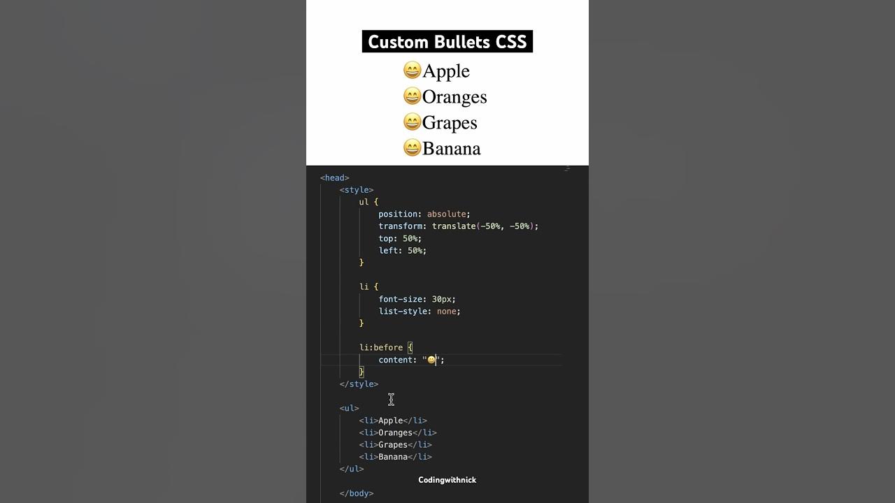 Custom bullets Points CSS #websitedesign #html #css #webdesign #shorts #codingwithnick - YouTube