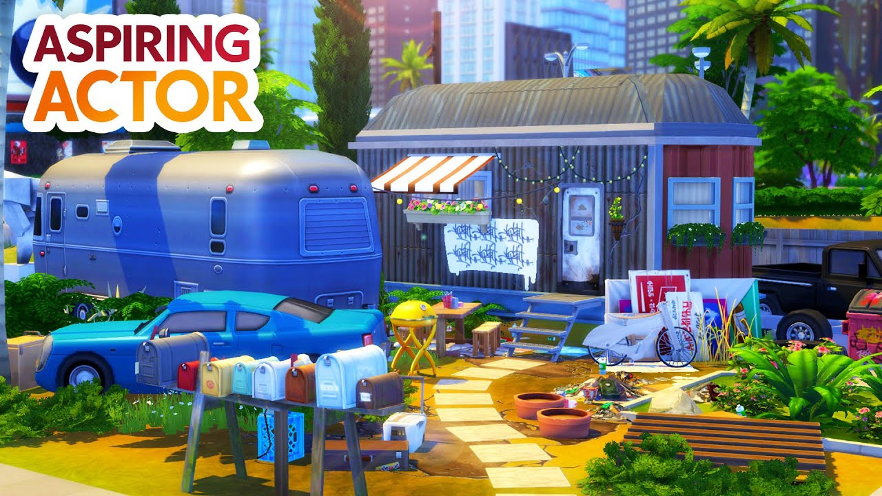 Aspiring Actor Trailer Home // Sims 4 Speed Build - YouTube