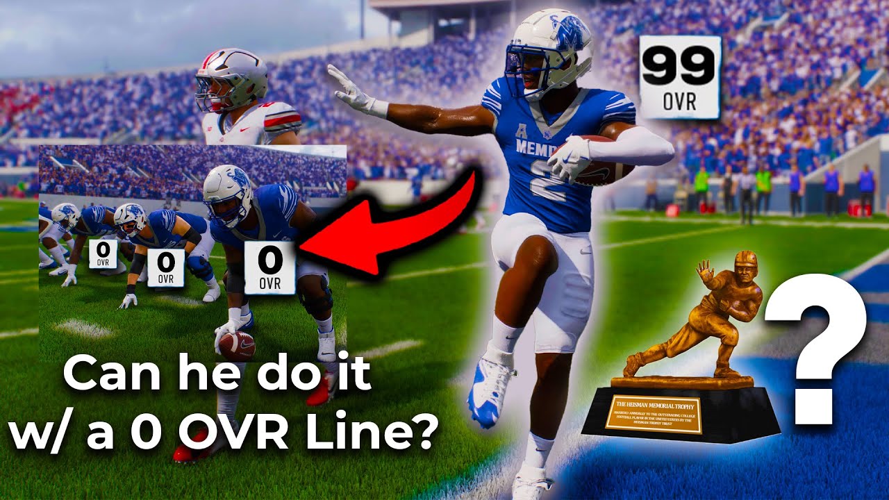 Can a 99 OVR HB w/ 0 OVR Lineman Win the Heisman? - YouTube