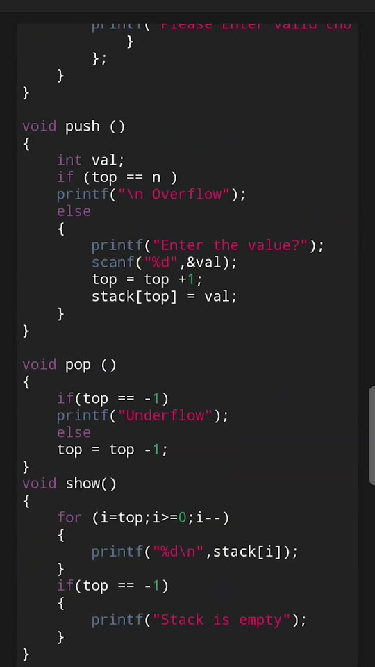 Stack Push And Pop Operations In C Program 💯 Viral Shorts Coding Datastructures Youtube