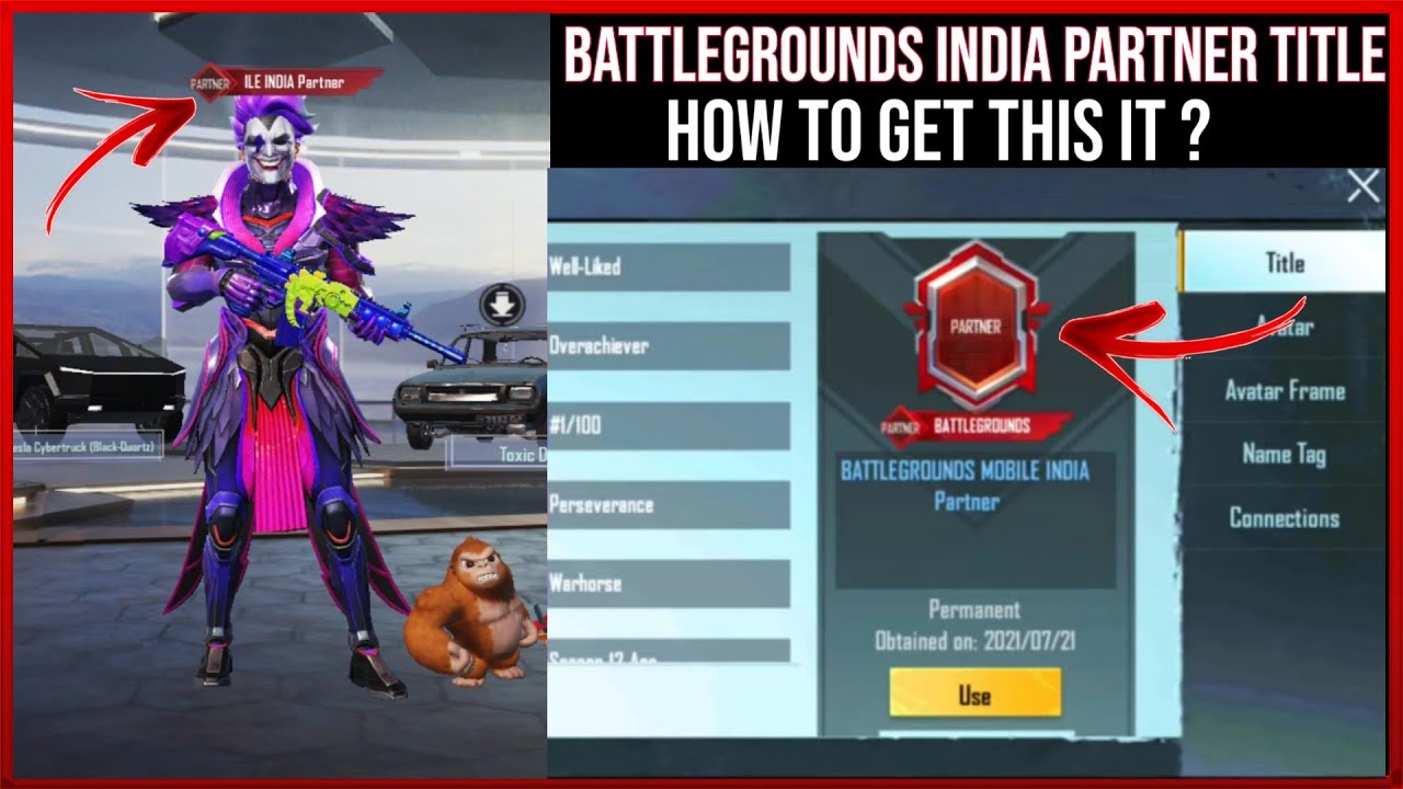 How To Get Battlegrounds Partner Title In Bgmi || Can We Get This Title ...