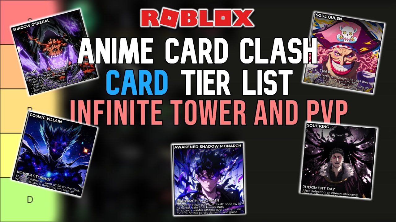 *INFINITE & PVP* Anime Card Clash Tier List - Infinite Tower and Pvp ...